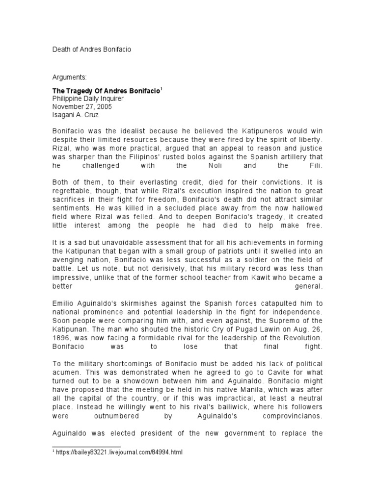 The Tragic Execution of Andres Bonifacio: Founder of the Philippine ...