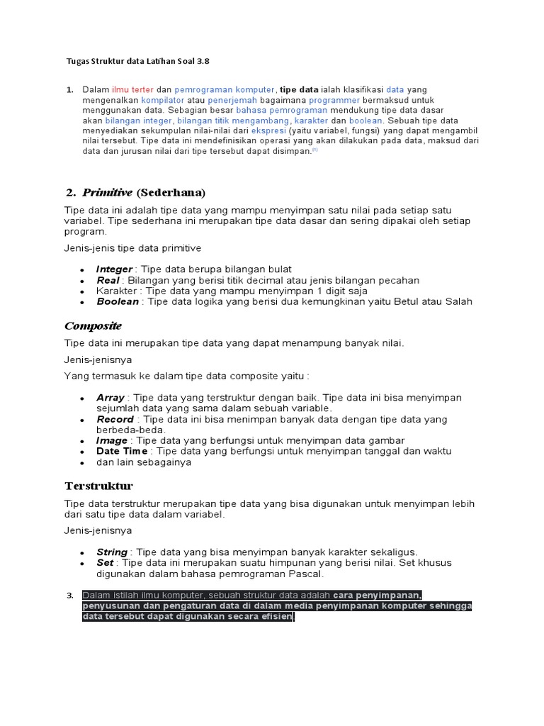 Tugas Struktur Data Latihan Soal 3 | PDF