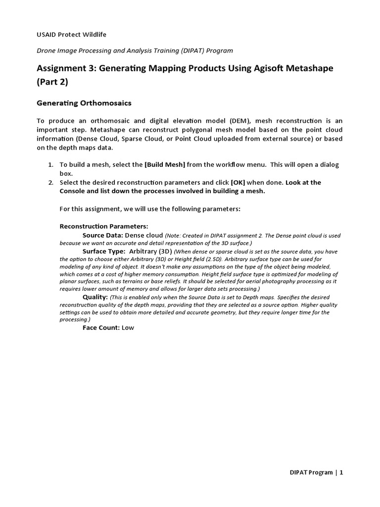 Assignment 3 Generating Mapping Products Using Agisoft Metashape (Part ... Assignment 3 Generating Mapping Products Using Agisoft Metashape (Part ...