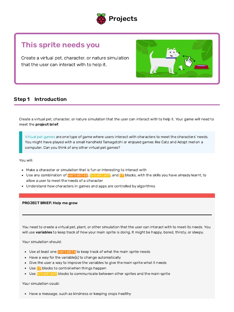 This Sprite Needs You | PDF | Scratch (Programming Language) | Simulation