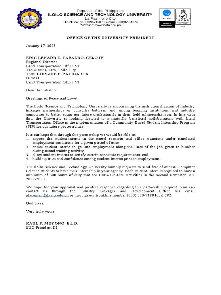 Letter of Intent LTO | PDF
