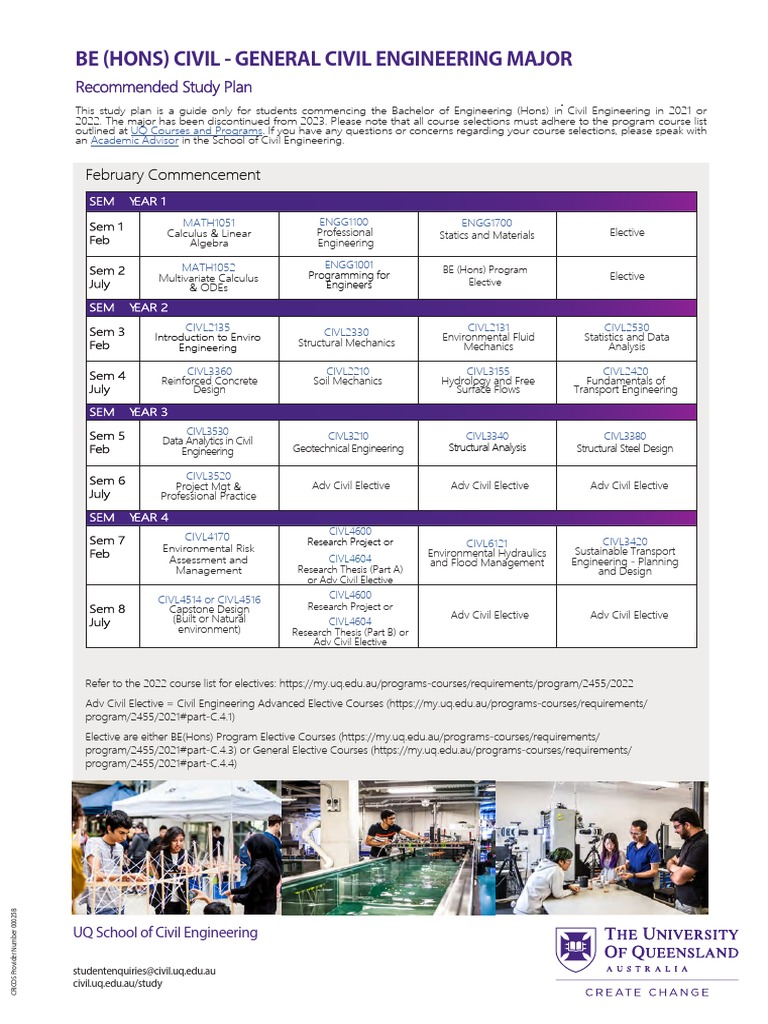 BE (Hons) Civil Engineering - Major General Civil Engineering | PDF ...