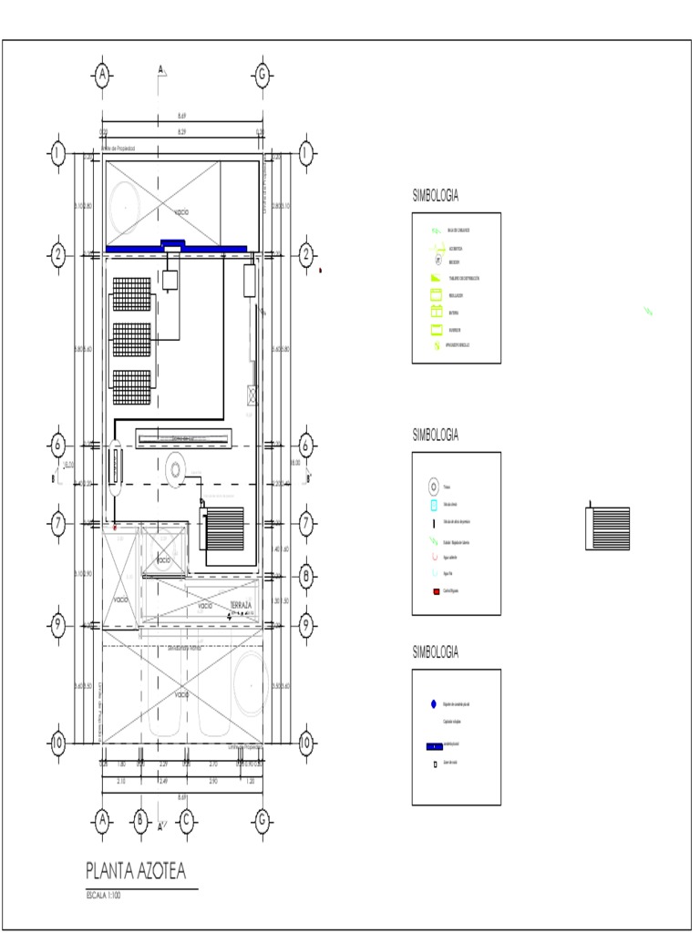 Simbologia: Planta Azotea | PDF | Hidráulica | Tecnologías de gas