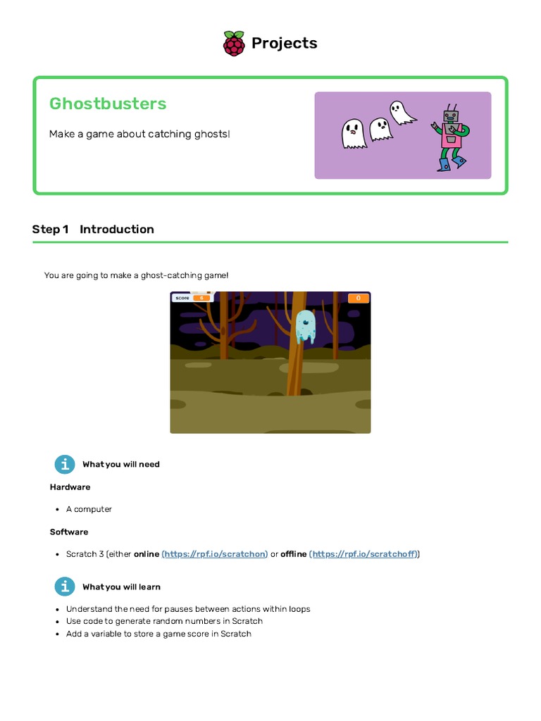 Ghostbusters | PDF | Scratch (Programming Language) | Online And Offline