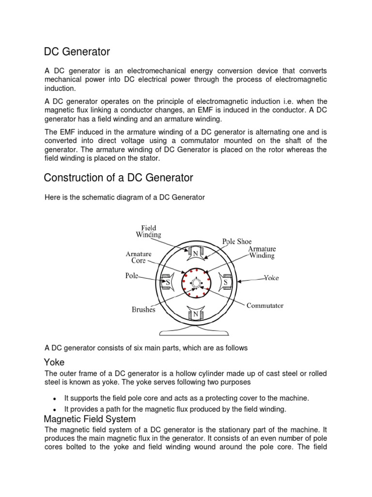 A Comprehensive Overview of DC Generator Construction and Working ...