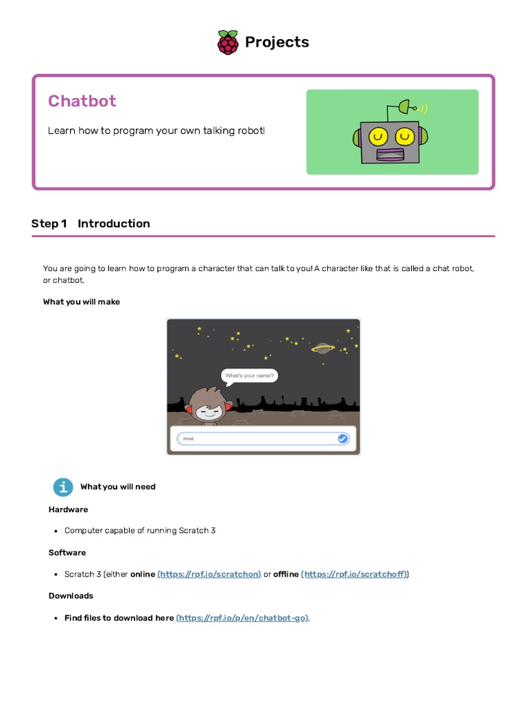 Chatbot | PDF | Scratch (Programming Language) | Online And Offline