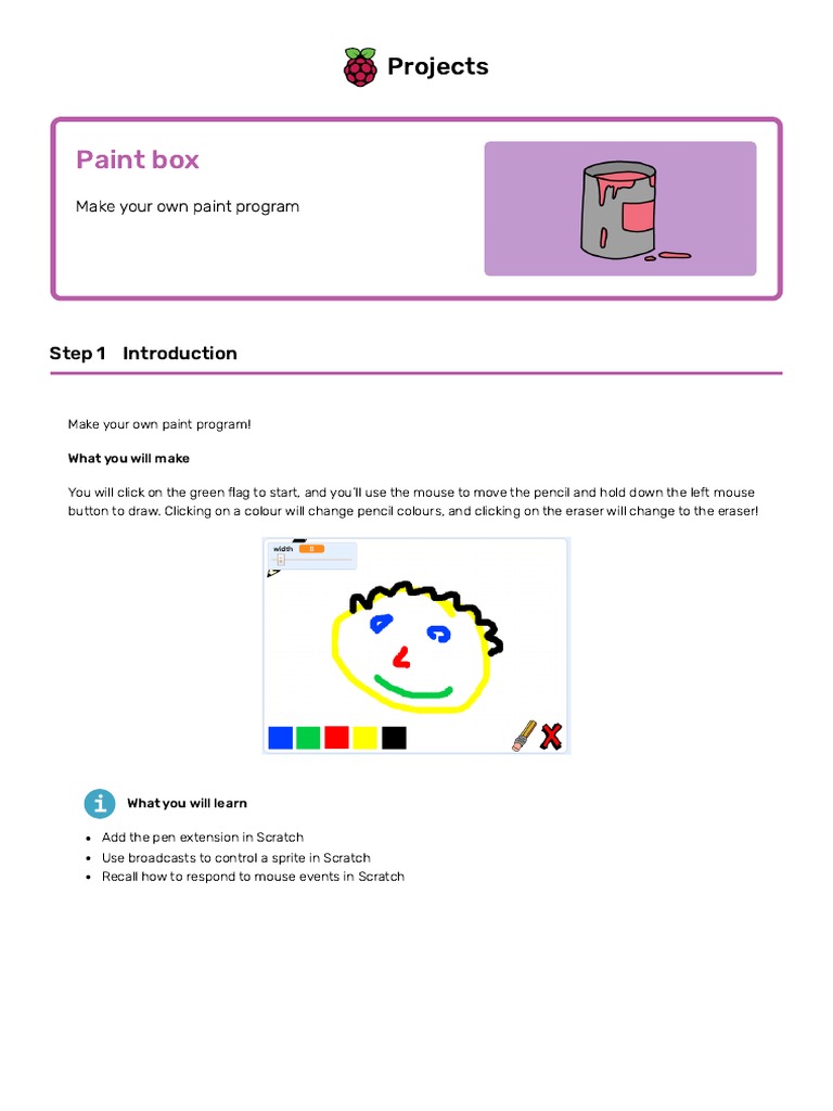 Paint Box | PDF | Scratch (Programming Language) | Online And Offline