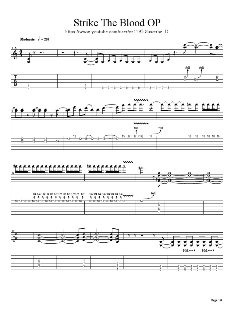 Strike The Blood OP Tabs | PDF