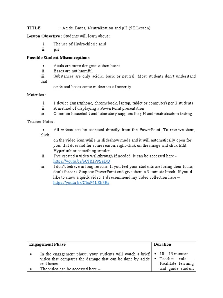 Lesson Plan 5e | PDF | Video | Laboratories