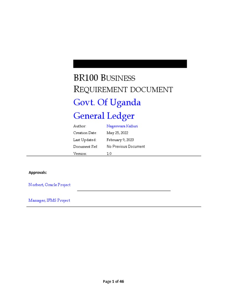 GoU IFMS MOFPED BR100 General Ledger | PDF | Software Development ...