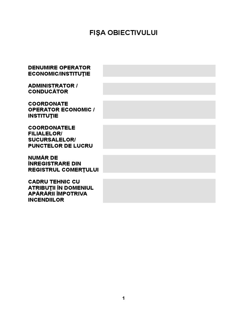Fisa Obiectivului | PDF
