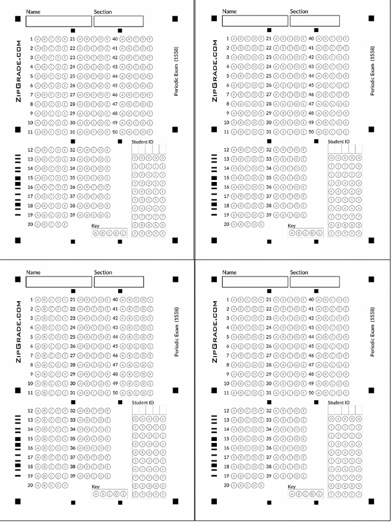 Periodic Exam Answer Sheet | PDF
