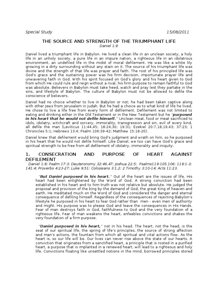 The Source and Strength of The Triumphant Life | PDF | Daniel (Biblical ...
