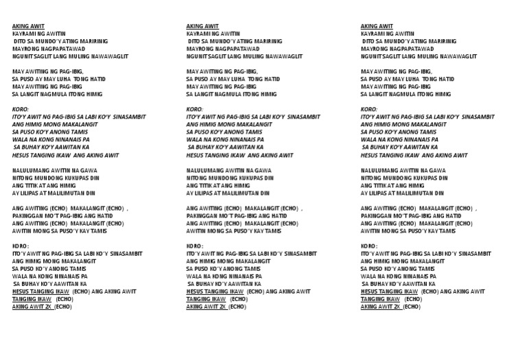 Aking Awit | PDF
