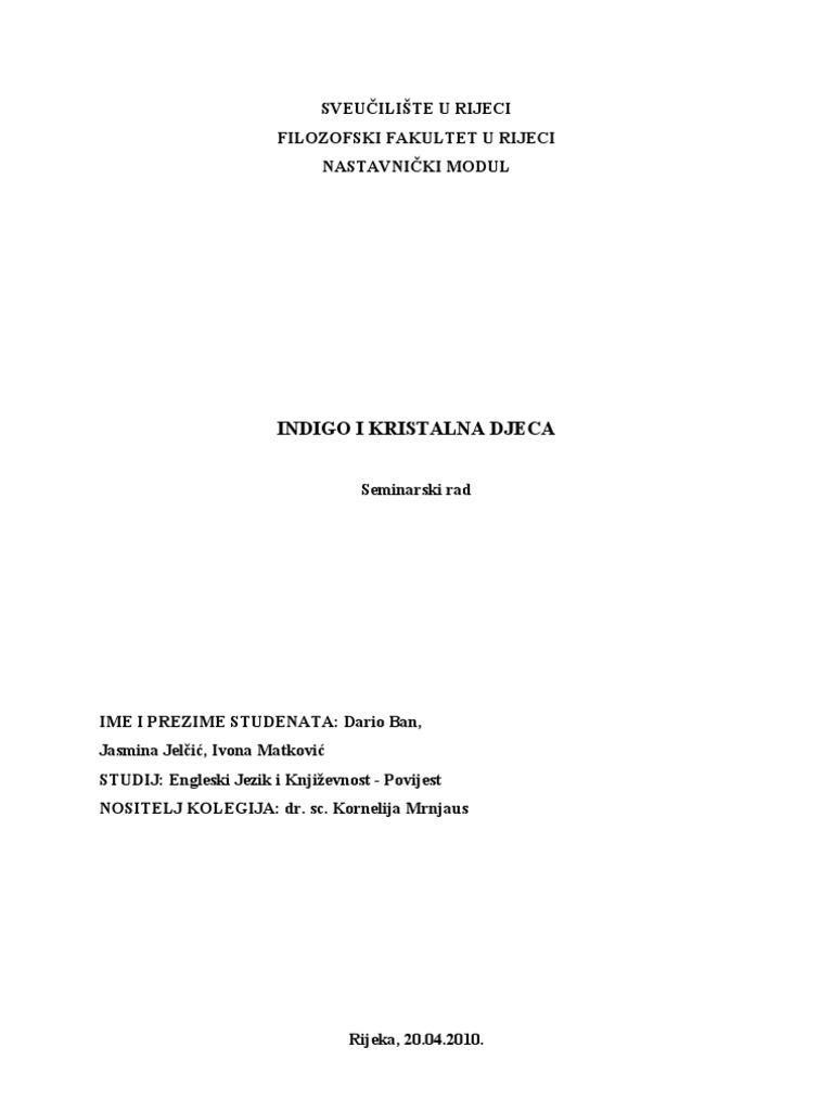 Indigo I Kristalna Djeca | PDF