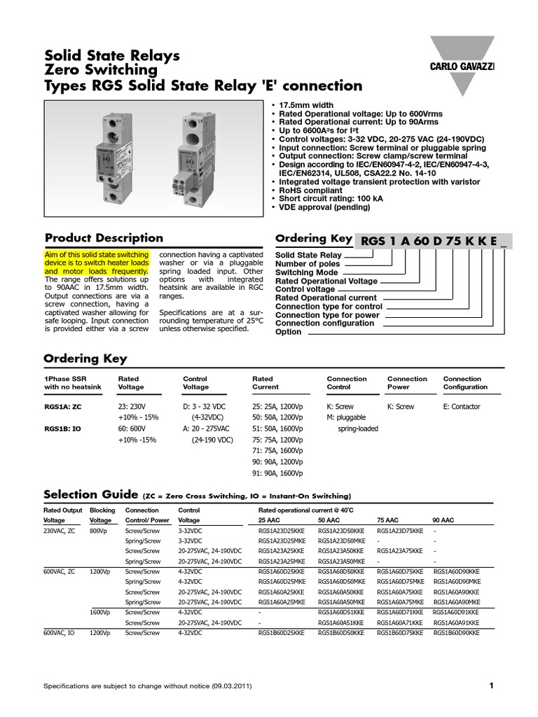 Solid State Relay | PDF | Fuse (Electrical) | Electromagnetic Compatibility