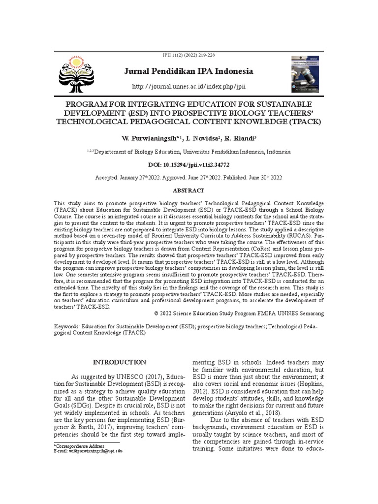 Jurnal Pendidikan IPA | PDF | Teachers | Sustainable Development