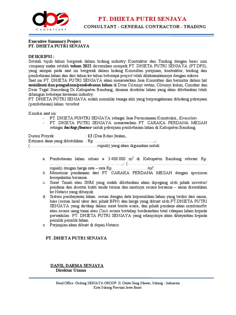 Executive Summary Bandung Pt Dps Pt Cpm Nov 2022 Pdf