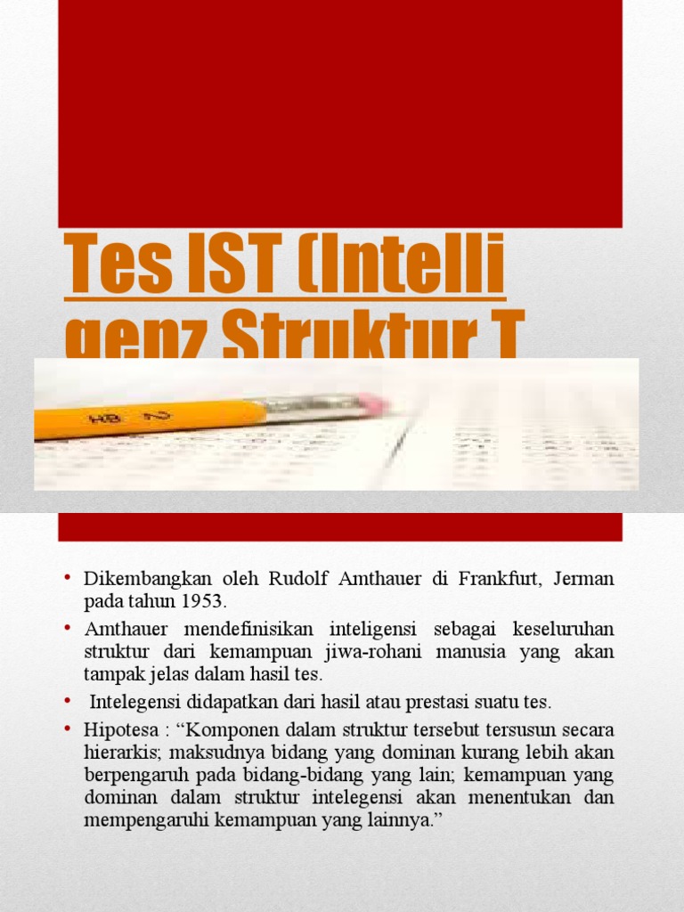 Tes IST (Intelligenz Struktur Test) | PDF