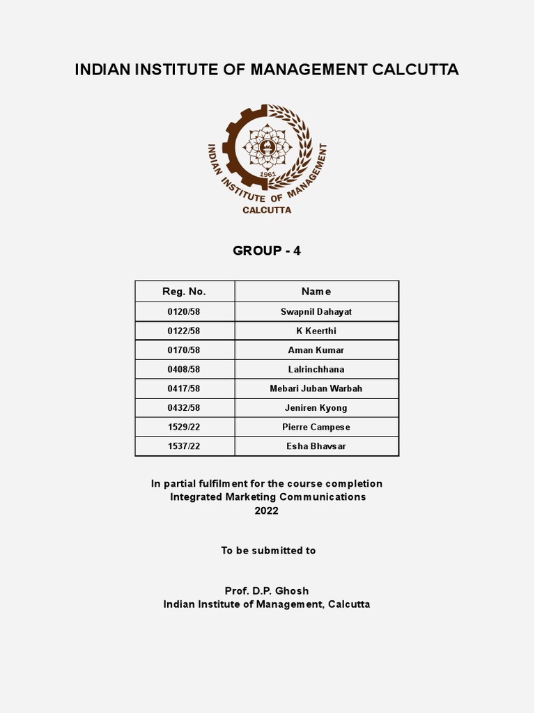 IMC Assignment - Group 4 | PDF | Brand | Cooking Oil