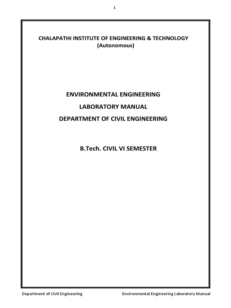 Environmental Engineering Lab 1 | Download Free PDF | Ph | Titration