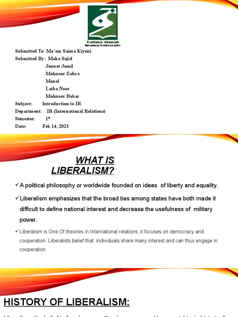 Liberalism Presentation Pdf Liberalism Philosophical Movements