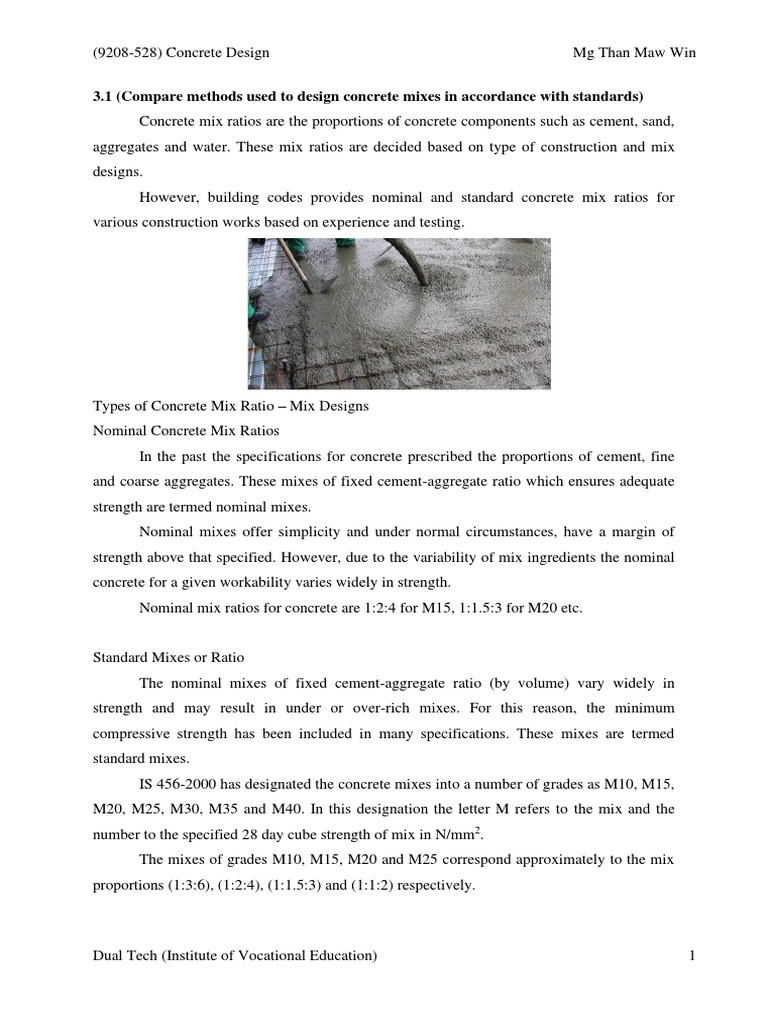 Unit 528 Concrete Design Task 3 | PDF | Concrete | Construction Aggregate