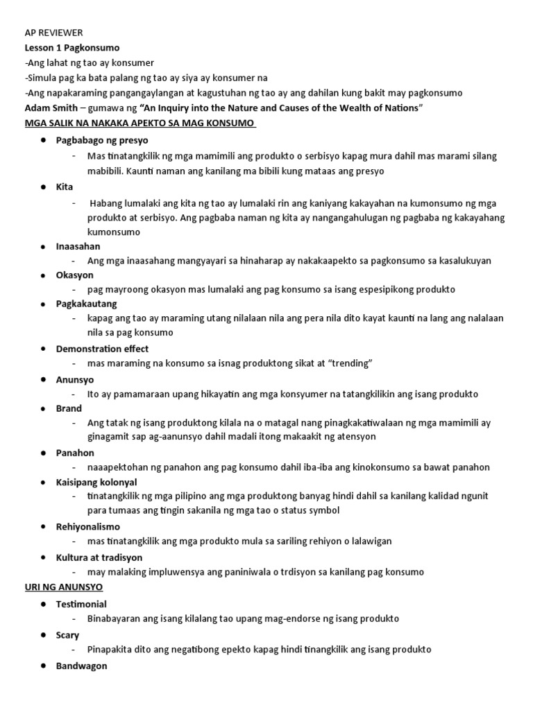 Ap Reviewer | PDF