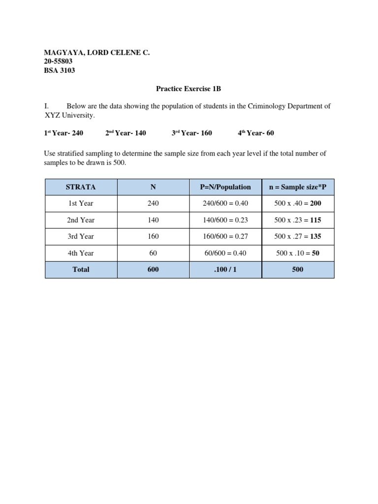 LORD CELENE MAGYAYA - Practice Exercise 1B | PDF