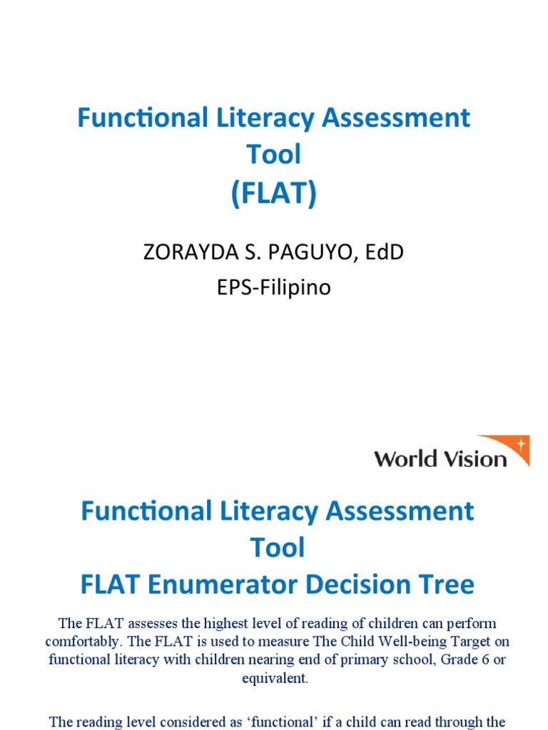 FLAT: Functional Literacy Assessment Tool | PDF | Literacy | Reading ...