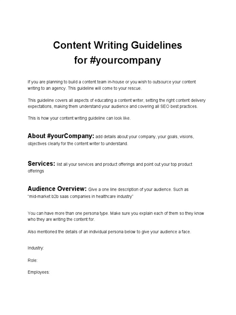 Content Writing Guidelines | PDF | Search Engine Optimization | World ...