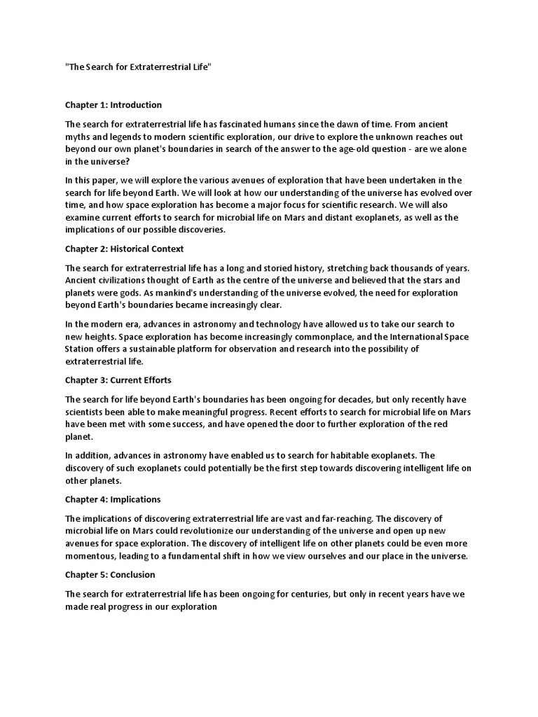 The Search For Extraterrestrial Life | PDF | Extraterrestrial Life | Life