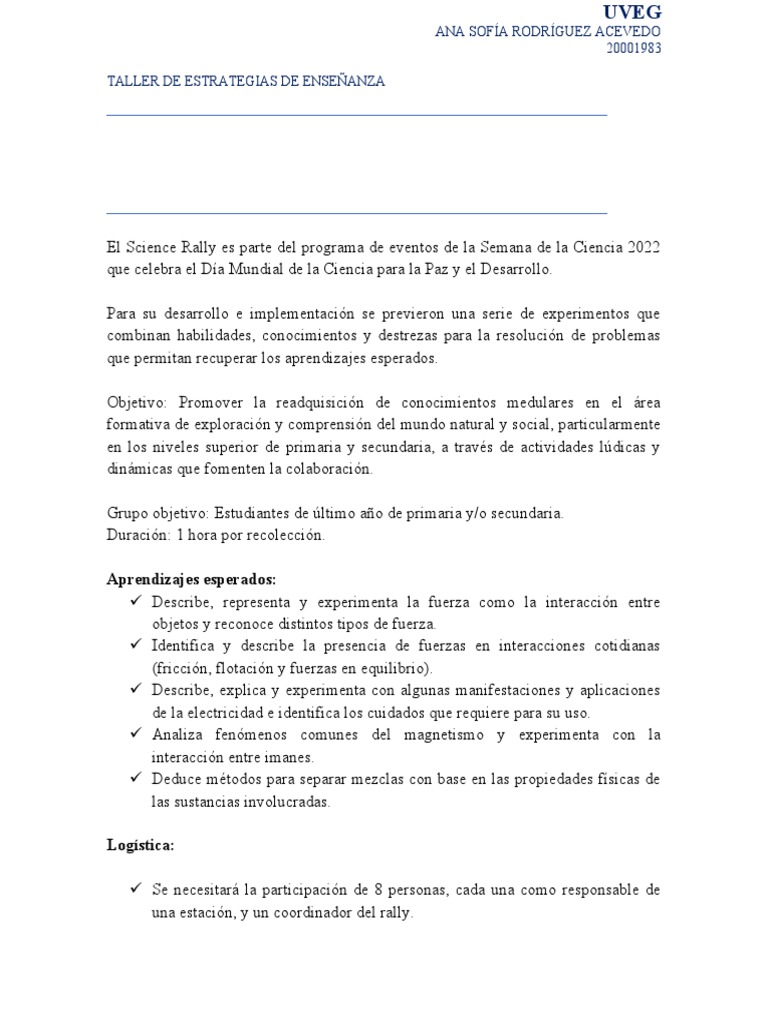 Science Rally para Primaria y Secundaria | PDF | Agua | Sonido