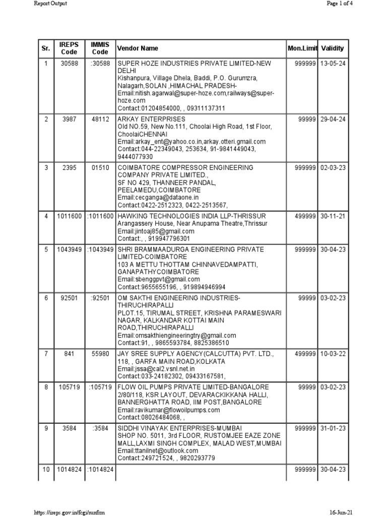 1623853585875-Regd Vend 160621 | PDF