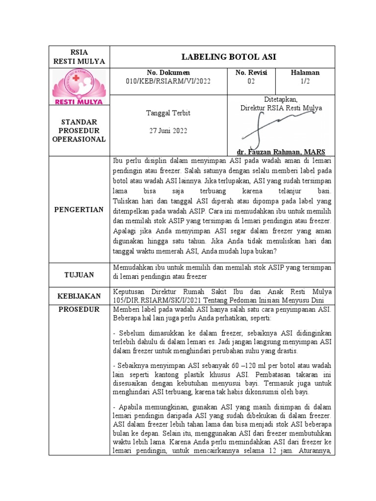 010 Labeling Botol Asi | PDF