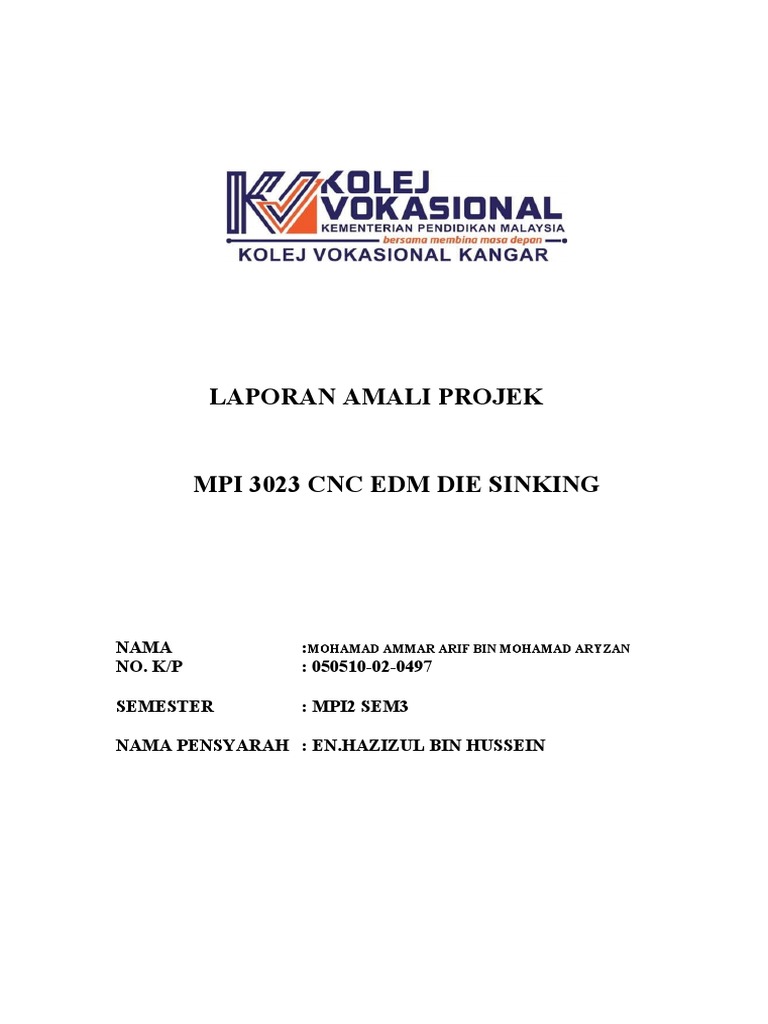 Laporan CNC Edm Die Sinking | PDF