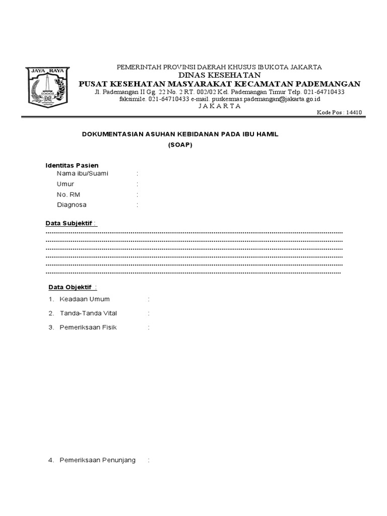 Form Soap Kebidanan Bumil | PDF