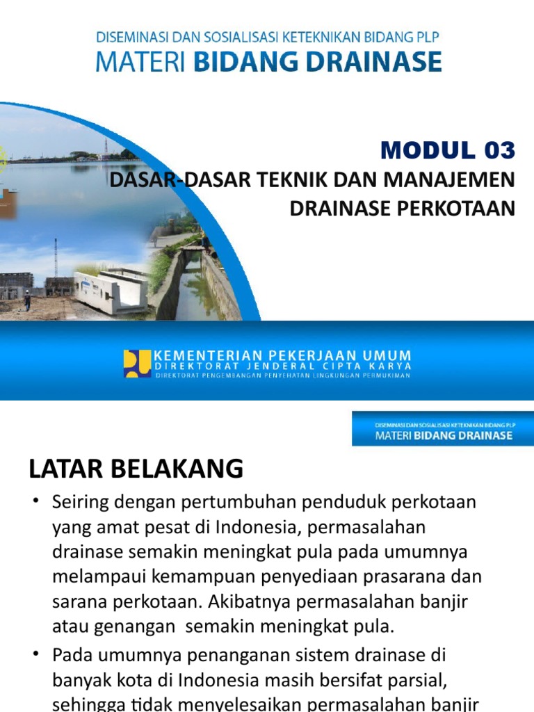 03 - Dasar-Dasar Teknik & Manajemen Drainase Perkotaan | PDF