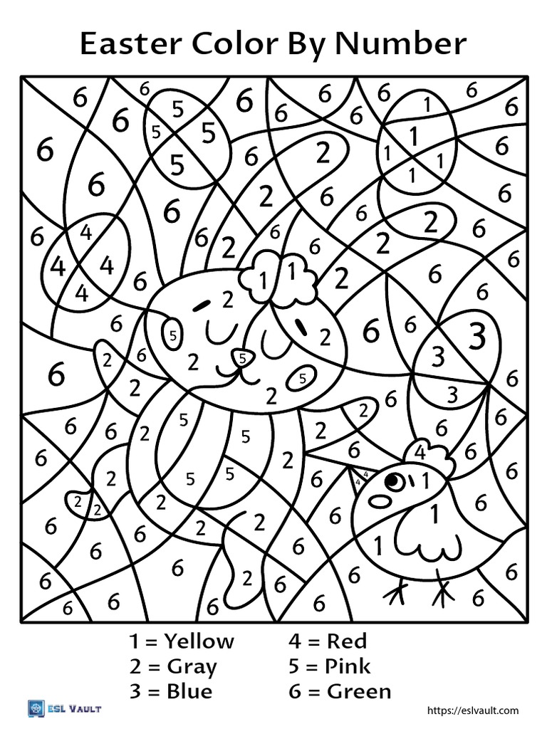 Kindergarten Easter Color By Number | PDF