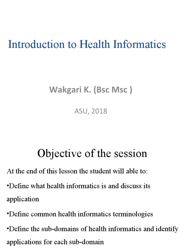 Introduction To HI | PDF | Health Informatics | Health Care