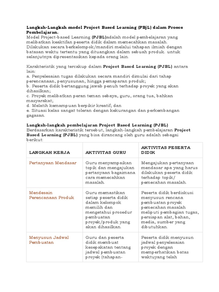 Materi PPG Model PBJL | PDF
