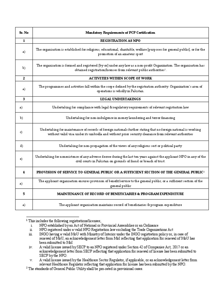 Mandatory Requirements of PCP Certification | PDF | Trust Law | Banks