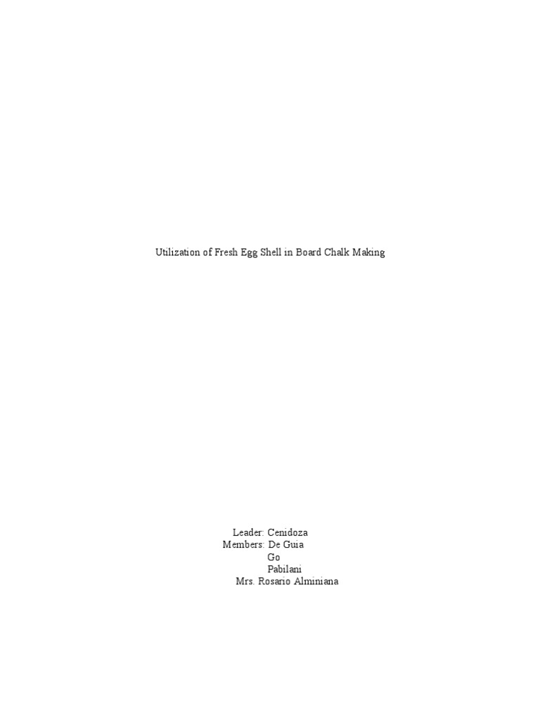 Eggshell Chalk: A Sustainable Solution | PDF | Business | Nature