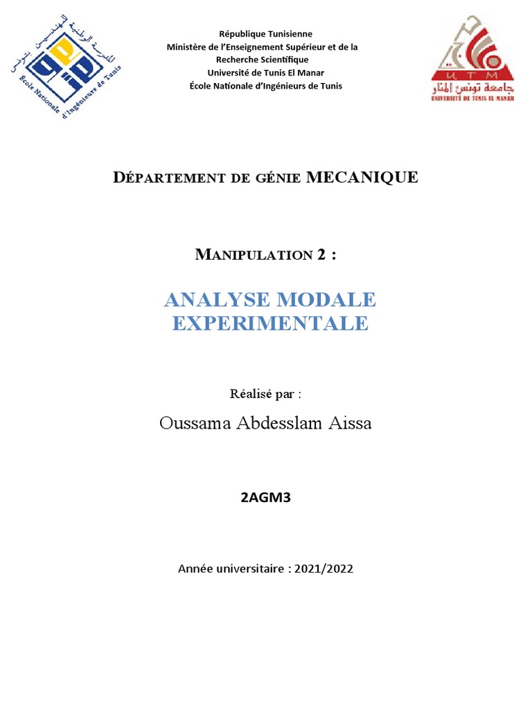Analyse Modale Expérimentale en Génie Mécanique | PDF | Mécanique ...