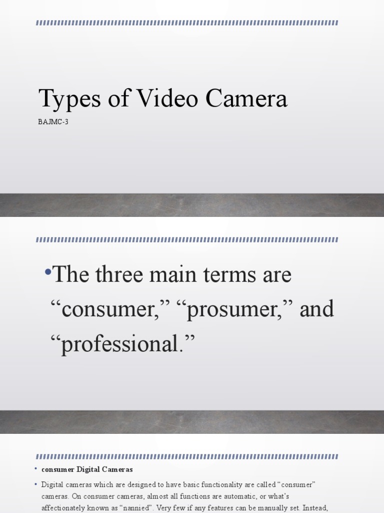 Types of Video Camera | PDF | Camera | Digital Camera