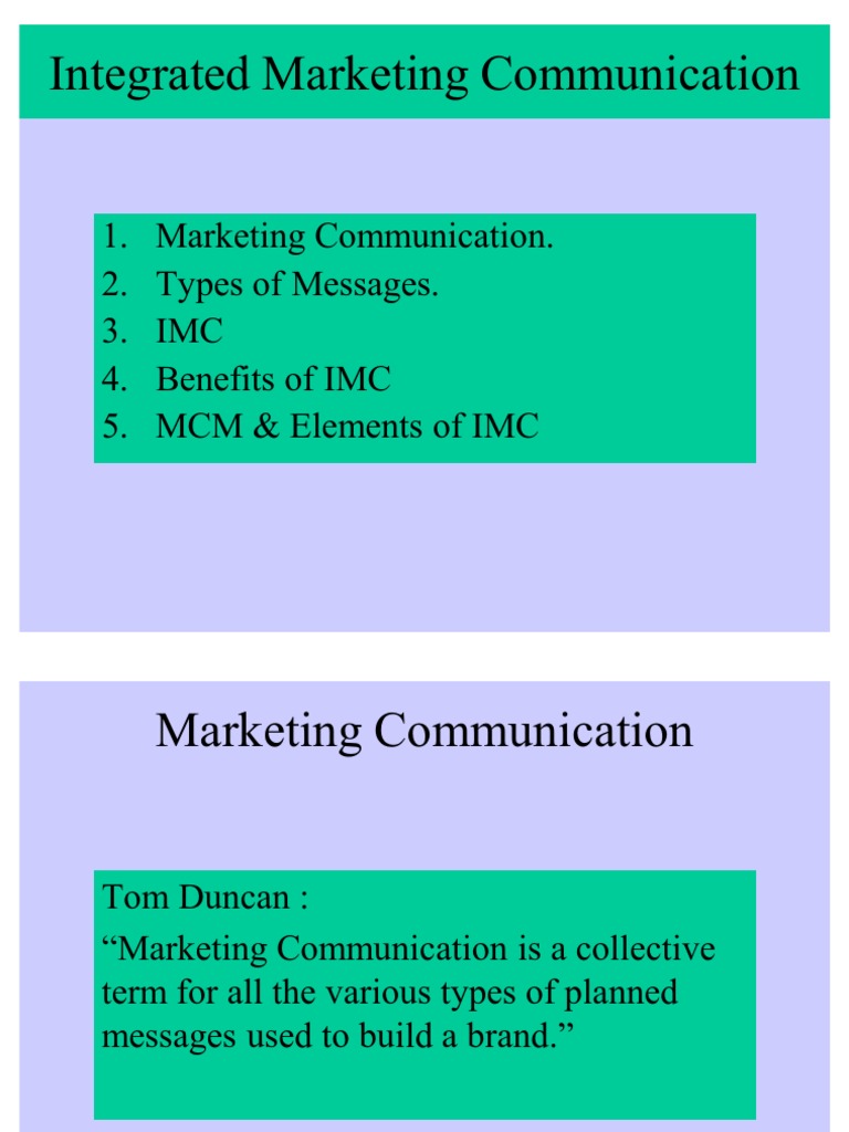 Integrated Marketing Communication | PDF | Marketing Communications ...