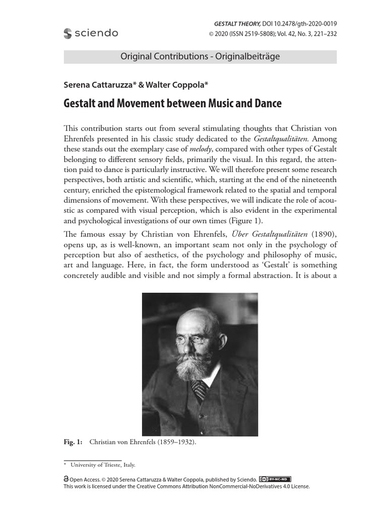Gestalt and Movement Between Music and Dance | PDF | Perception | Ballet