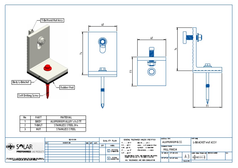 L Feet-Bracket-W45-Assy | PDF | Engineering Tolerance | Materials