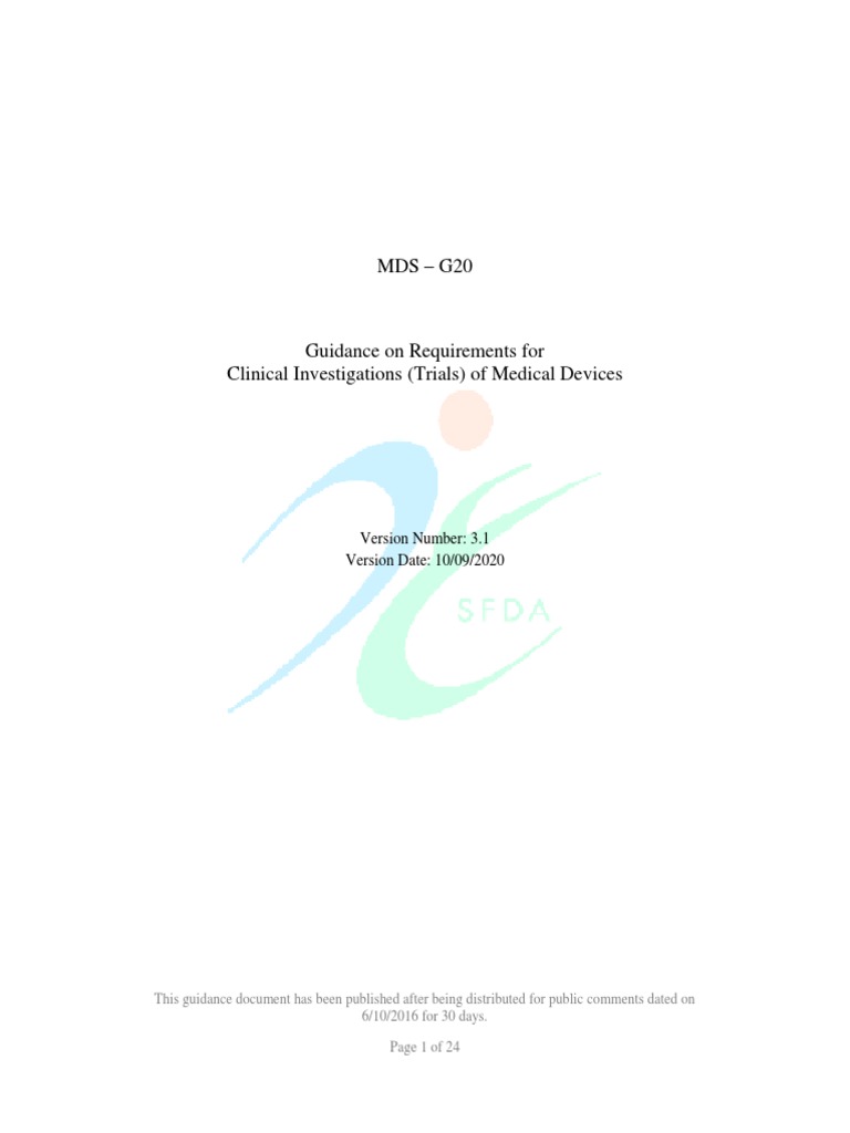 MDS-G20 Guidance On Requirements For Clinical Investigations (Trials ...