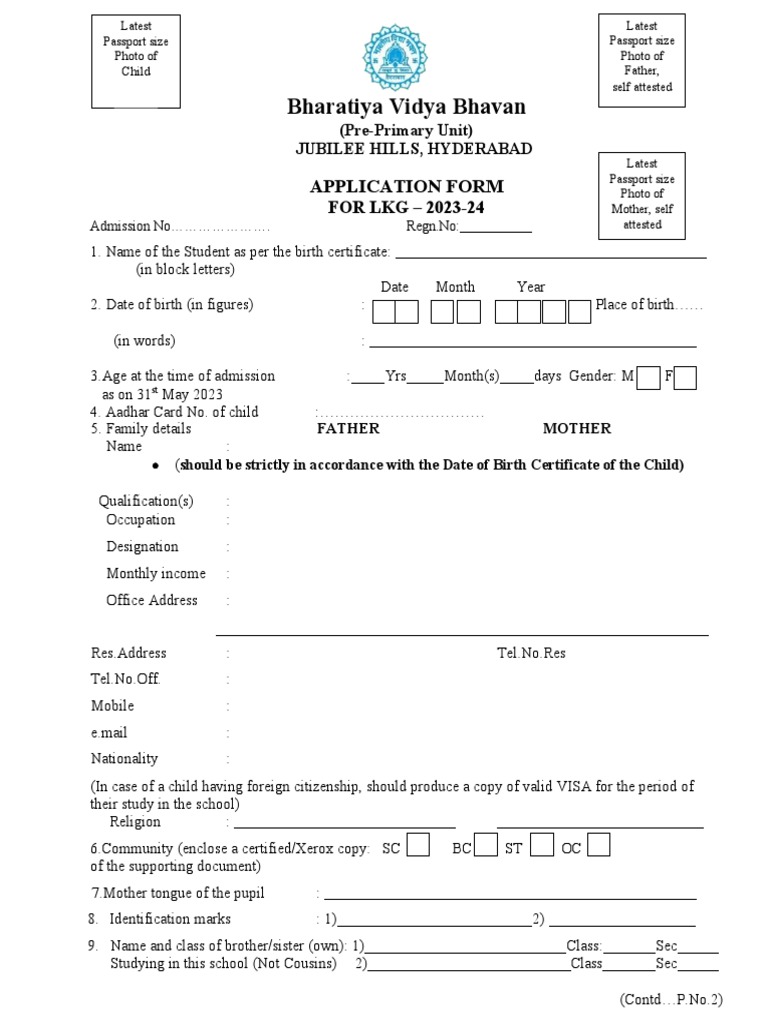 LKG Application | PDF | Birth Certificate | Government And Personhood